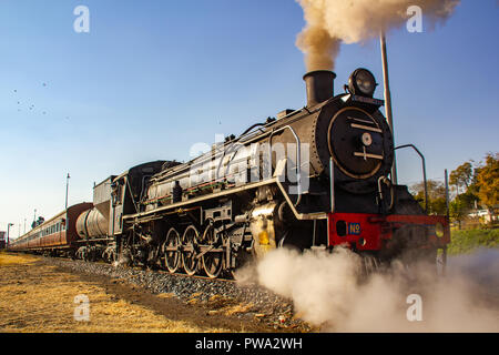 Vintage steam locomotive full steam ahead Stock Photo - Alamy