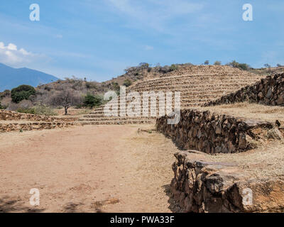 view of a circular pyramid in the archaeological zone of Guachimontones ...
