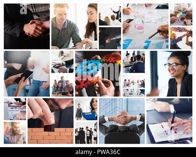 Business collage with scene of business person at work Stock Photo - Alamy