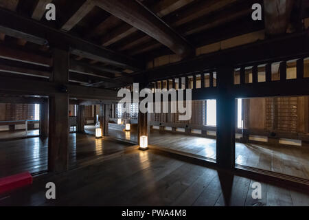HIMEJI, JAPAN - JUNE 29 2017: Interior of Himeji Castle in Himeji ...