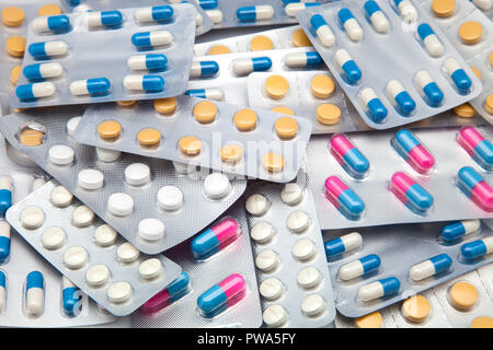 packings of medicine pills and capsules Stock Photo - Alamy