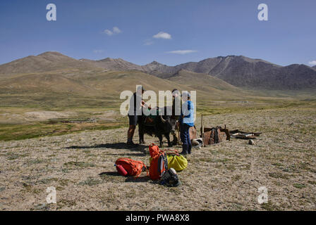 Trekking in the Lake Zorkul, Belayrik Pass, Tajikistan Stock Photo - Alamy