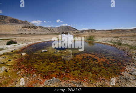 Geyser spouting near Lake Bulunkul, Tajikistan Stock Photo - Alamy