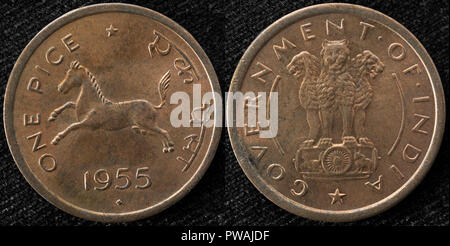 one pice coin 1955 india Stock Photo - Alamy