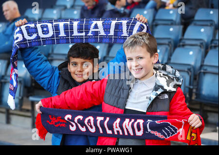 Scotland fans in the stands ahead of an international friendly match at ...