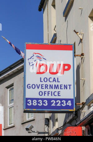DUP Northern Ireland - a sign outside the Democratic Unionist Party ...