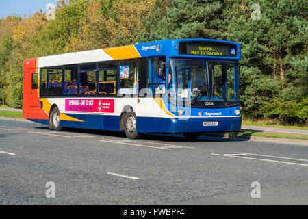 Stagecoach single deck bus in Arnside, Cumbria with a service to Kendal ...