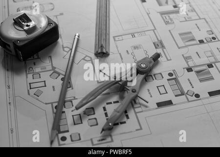 Blueprint revision architecture Stock Photo - Alamy