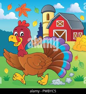 Running turkey bird theme image 1 - eps10 vector illustration Stock ...