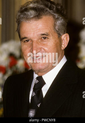 Romanian communist leader, Nicolae Ceausescu, on a hunting trip in 1976 ...