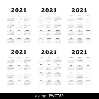 2021 French Planner Calendar with Vertical Months on white background ...