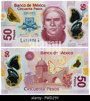 fifty (50) peso banknote, Mexican peso $ (MXN), Mexico, North America ...