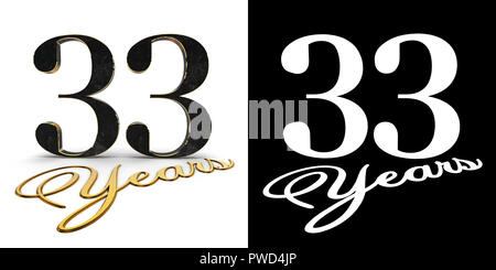 Golden number thirty-three years (number 33 years) in a circle, top ...