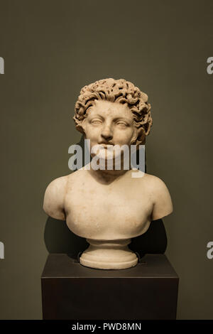 A bust on display in the Uffizi Gallery in Florence, Italy of the ...