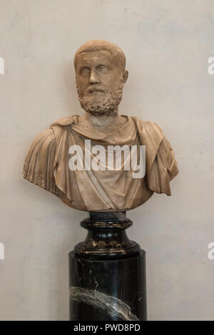 Pupienus, Roman Emperor marble bust, Greek sculpture, albumen print ...