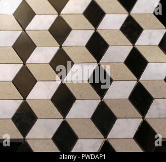3d Illusion Marble Stone Cube Tiles Geometric Floor Stock Photo - Alamy
