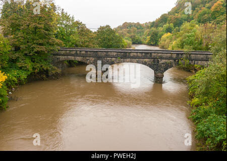 Old Bridge over The River Taff at Taff's Well near Cardiff, South Wales ...