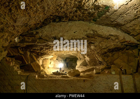 The French Chapel Tunnel built in 1941. The tunnel was discovered by ...