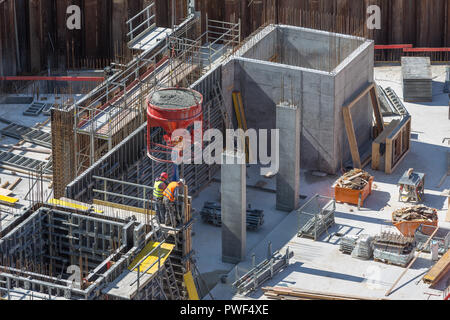 concrete formwork for in situ walls Stock Photo - Alamy