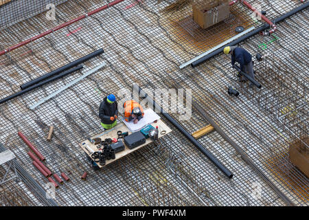 installation of sewer pipes in the reinforcement Stock Photo - Alamy
