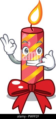 With phone character christmas decoration with christmas candle Stock ...