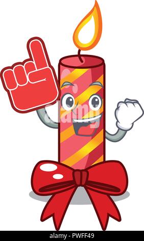 Finger decorative christmas candles isolated on mascot Stock Vector ...