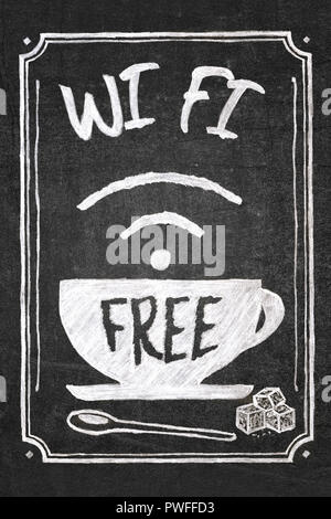 Free Wi-Fi sign by coffee stains Stock Photo - Alamy