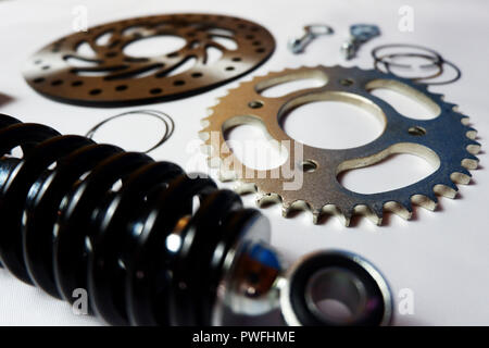 various motorcycle parts Stock Photo - Alamy