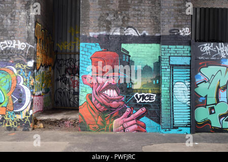 Street Art or wall Paintings at the Custard Factory, Birmingham's Creative Quarter, Digbeth ...