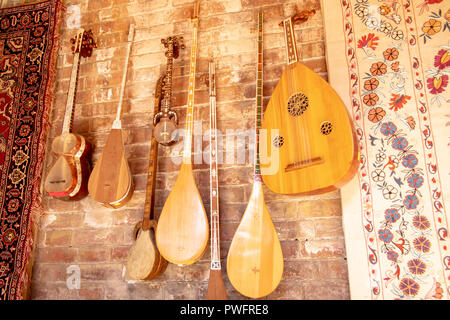 Uzbek traditional musical instruments in market of Bukhara, Uzbekistan ...