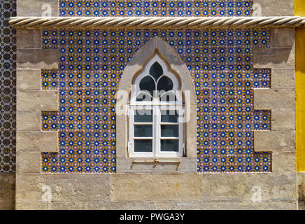 The Neo-Manueline style lancet style window on the western facade of ...