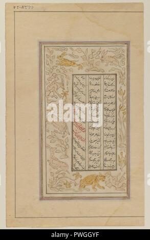 . Two Leaves of Manuscript, Shekastah Inscriptions . between 1600 and ...