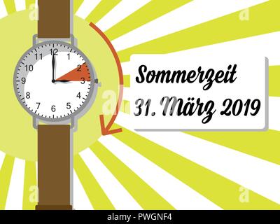 sun clock summer time daylight saving time vector illustration EPS10 ...