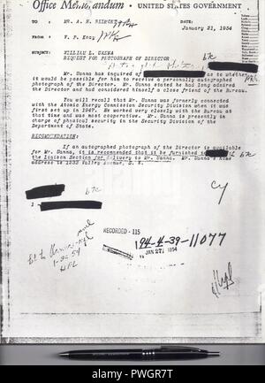 Bud Uanna AEC AFSWP Appreciation Letter J. Edgar Hoover p.2 Stock Photo ...