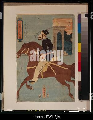 Bushū Yokohama meisho zu - Igirisujin, Japanese print shows an ...