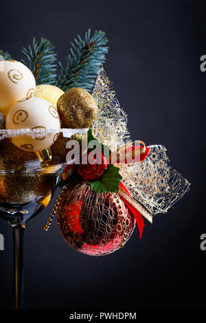 Christmass background red christmas tree toys,silver snowflake and ...