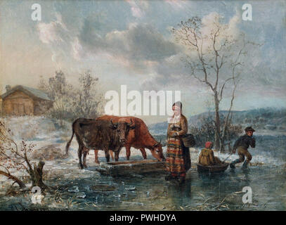 Andersson Nils - Cows Watering Stock Photo - Alamy