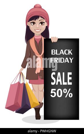 Character Standing near Shopping Discount Voucher, Money transfer ...