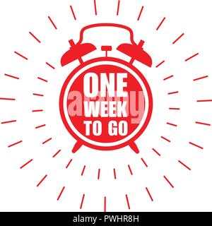 One week offer label or sticker on white background, vector ...