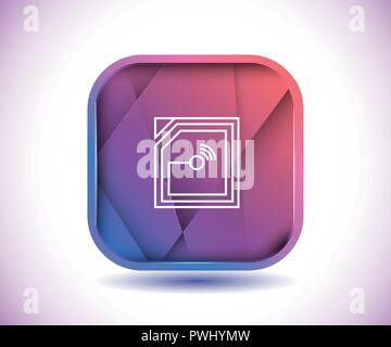 RFID symbols on purple square button Stock Vector Image & Art - Alamy