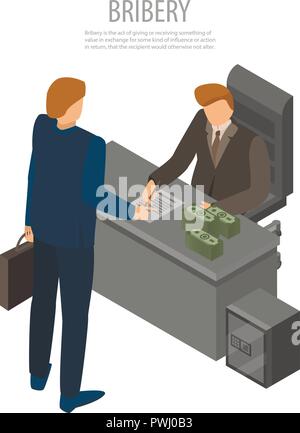 Bribery concept background, isometric style Stock Vector Image & Art ...