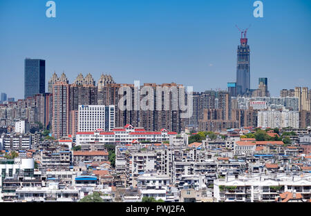 Wuhan China - September 08 2018 : Aerial view Landscape of wuhan city ...