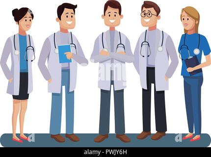 Doctors medical teamwork cartoons vector illustration graphic design ...