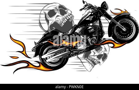 Dramatic burning motorcycle engulfed in fierce fiery orange flames and ...