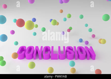 Conclusion, business conceptual colorful 3D rendered words. Good for ...