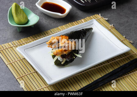 soft shell crab temaki japanese sushi Stock Photo - Alamy