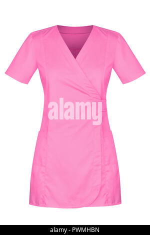 Front of pink lady medical uniform isolated on white background Stock ...