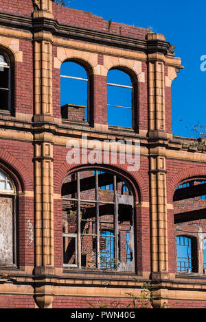 Derelict fire damaged factory at Eastside Locks, Birmingham, West ...