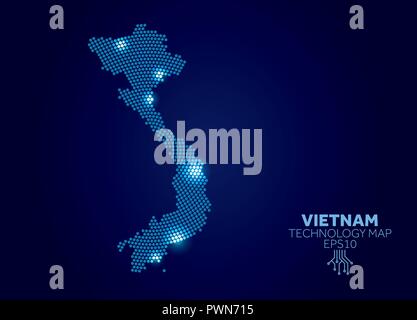 Network map of Vietnam. Country digital connections map. Technology ...