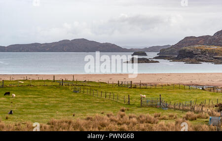 Beach at Clashnessie Bay, Clashnessie, Sutherland, Ross-shire, Scotland ...